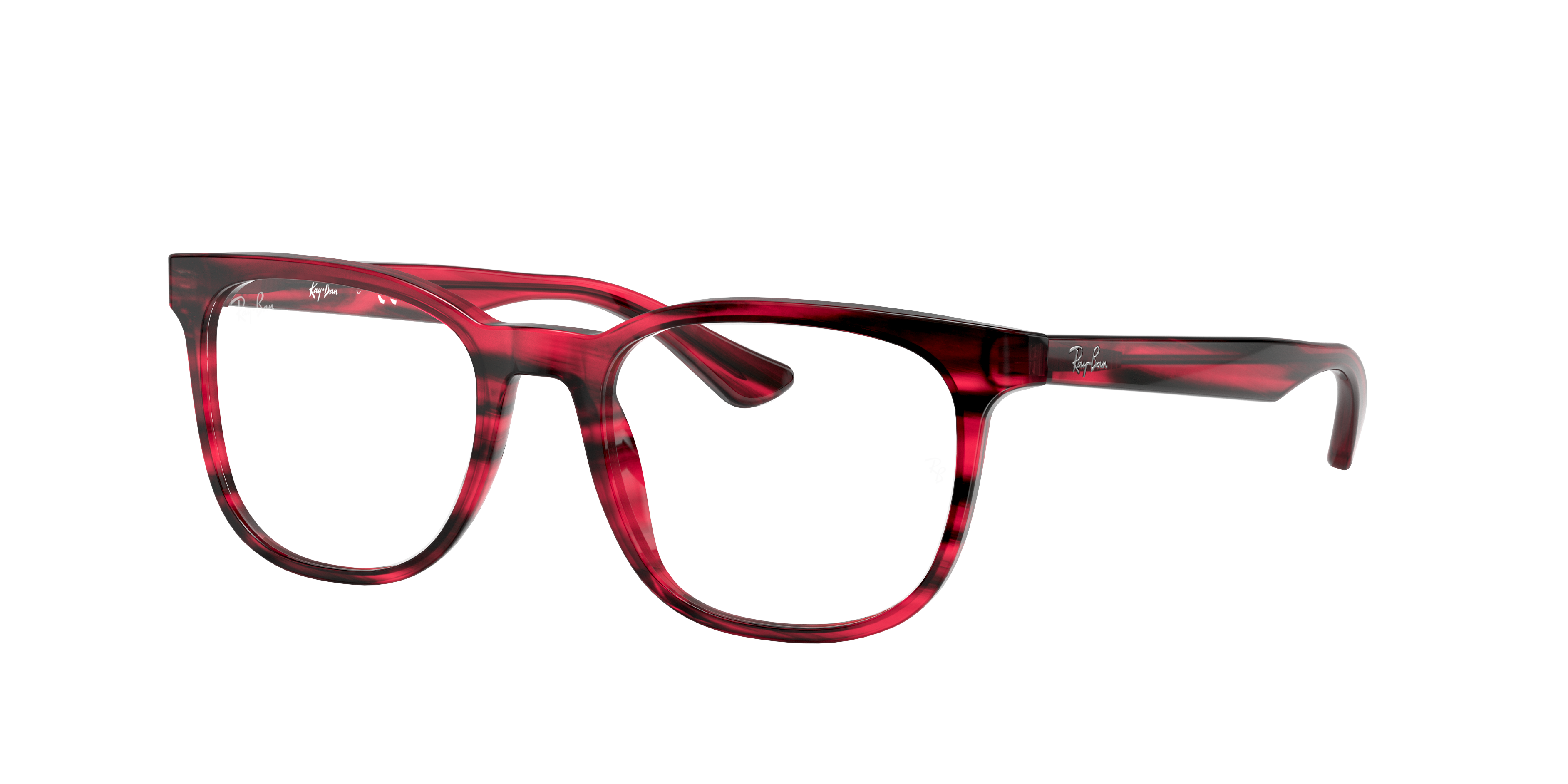 Rb5369 Optics Eyeglasses with Polished Striped Red Frame (54-18 ...