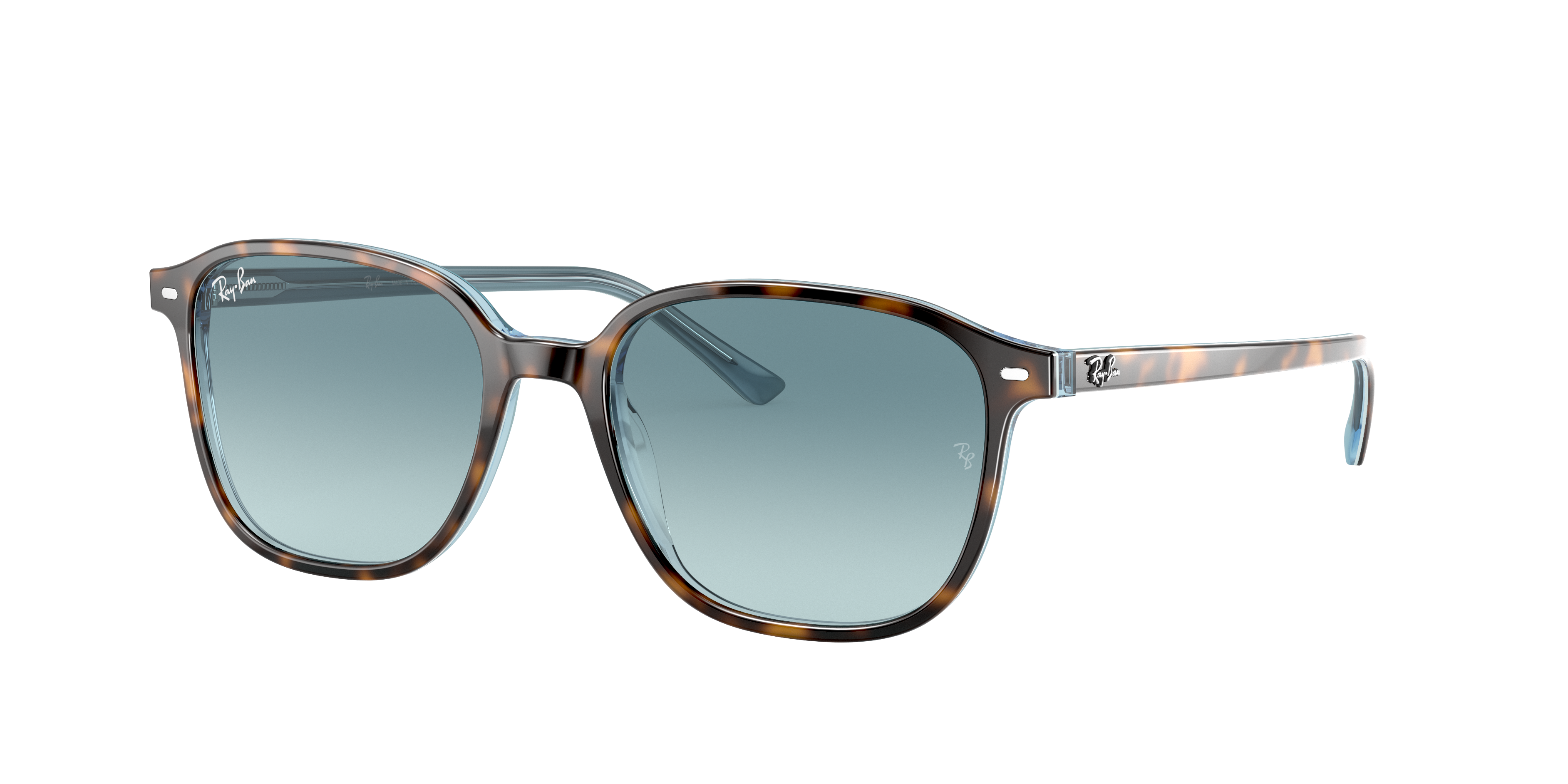 Leonard Sunglasses in Polished Havana On Light Blue and Blue (51-18 ...