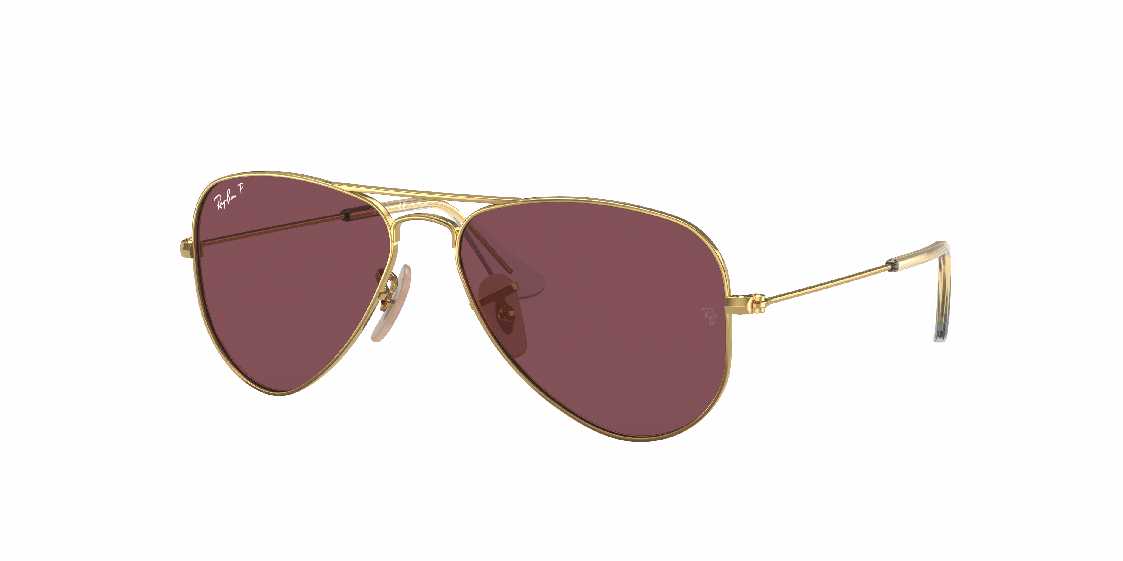Aviator Kids Sunglasses in Polished Arista Gold and Purple (52-14 ...