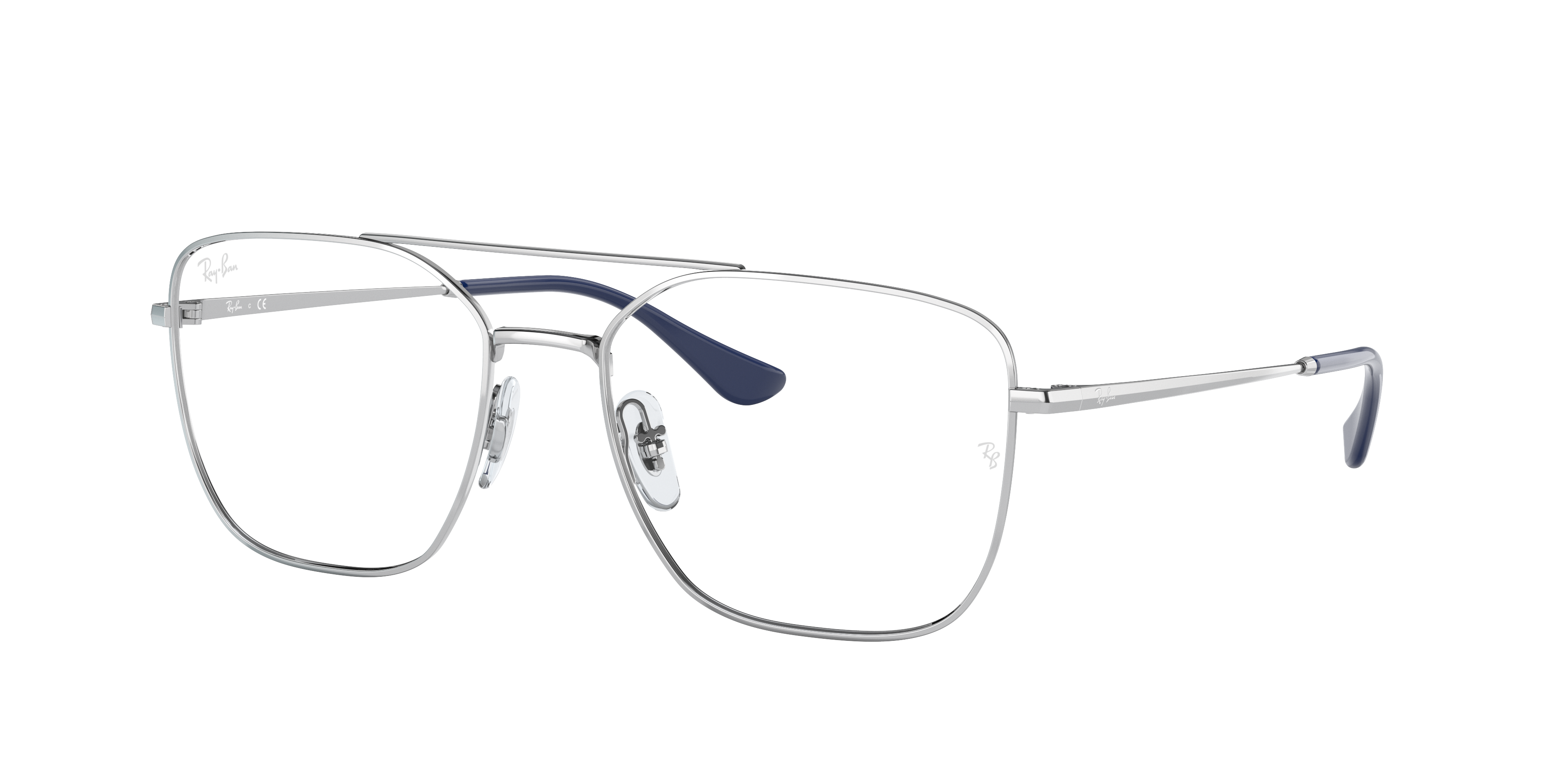 Rb6450 Optics Eyeglasses with Polished Silver Frame (54-18) - RB6450 ...