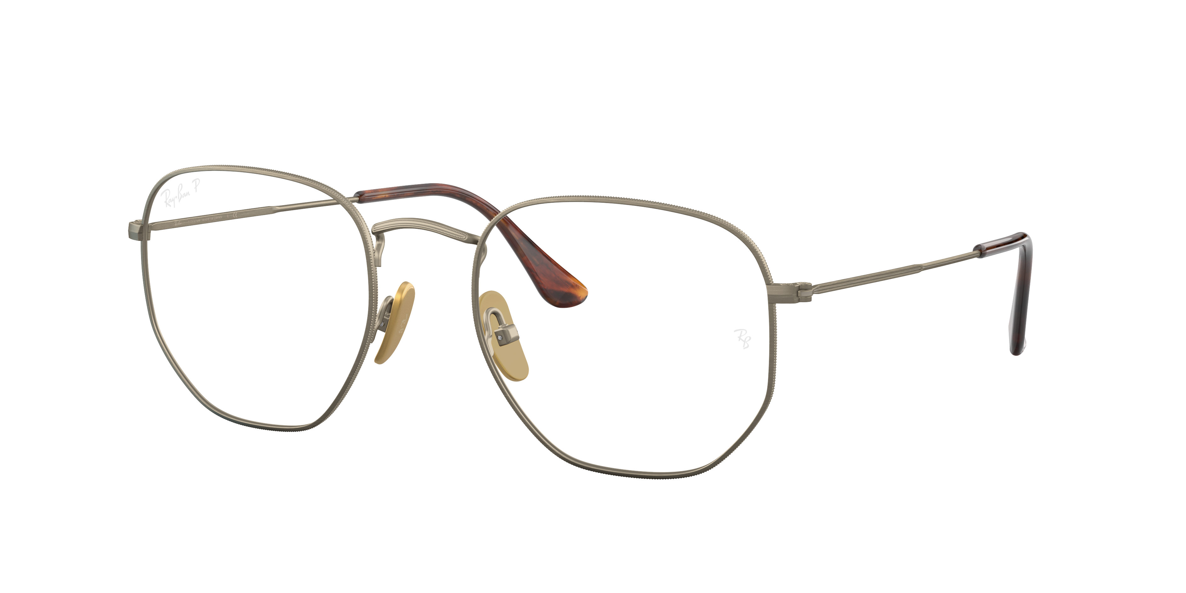 Hexagonal Titanium Optics Eyeglasses with Gold Frame - RB8148V | Ray-Ban®