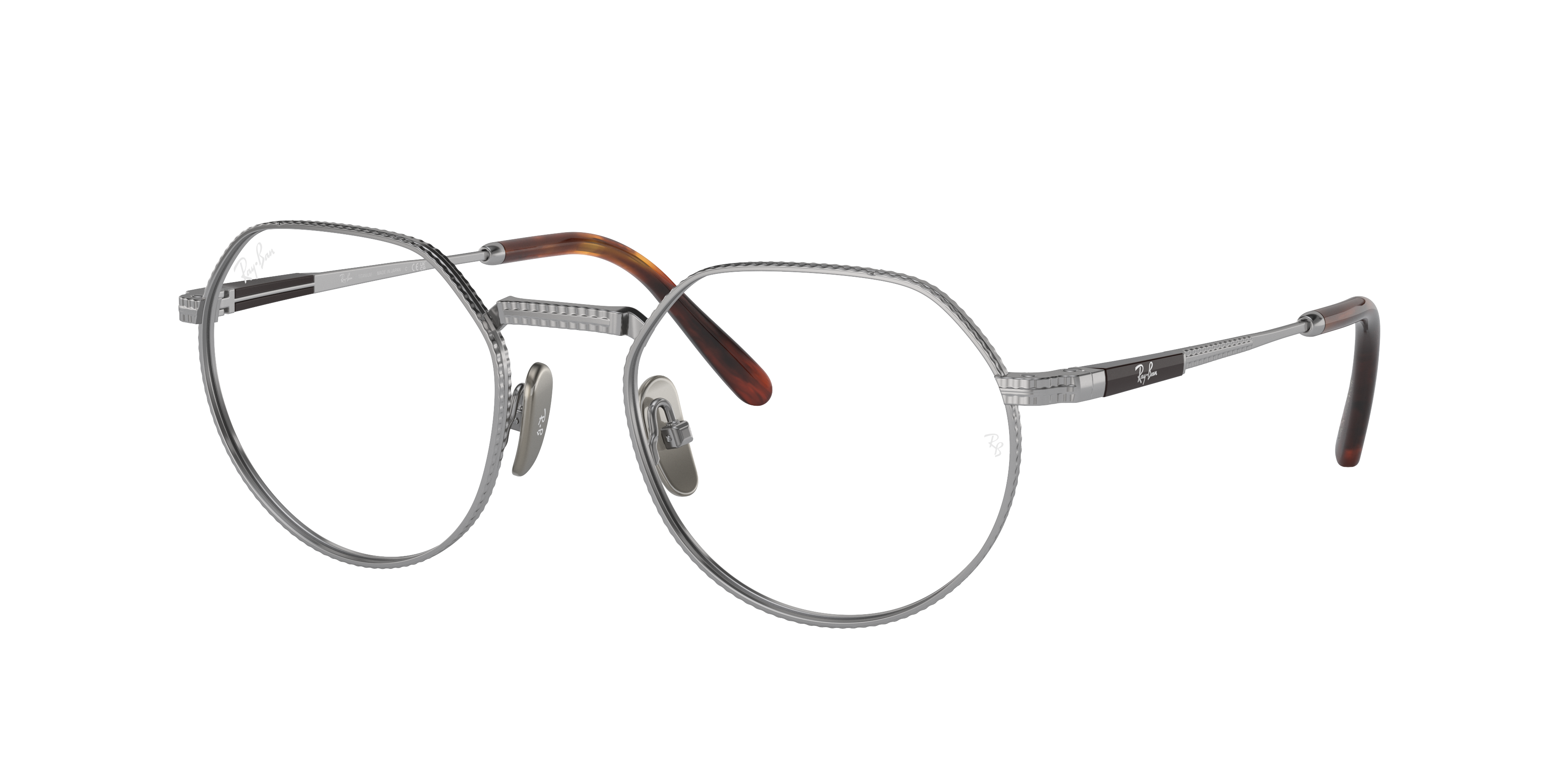 Jack Ii Titanium Optics Eyeglasses with Polished Silver Frame (51-20 ...