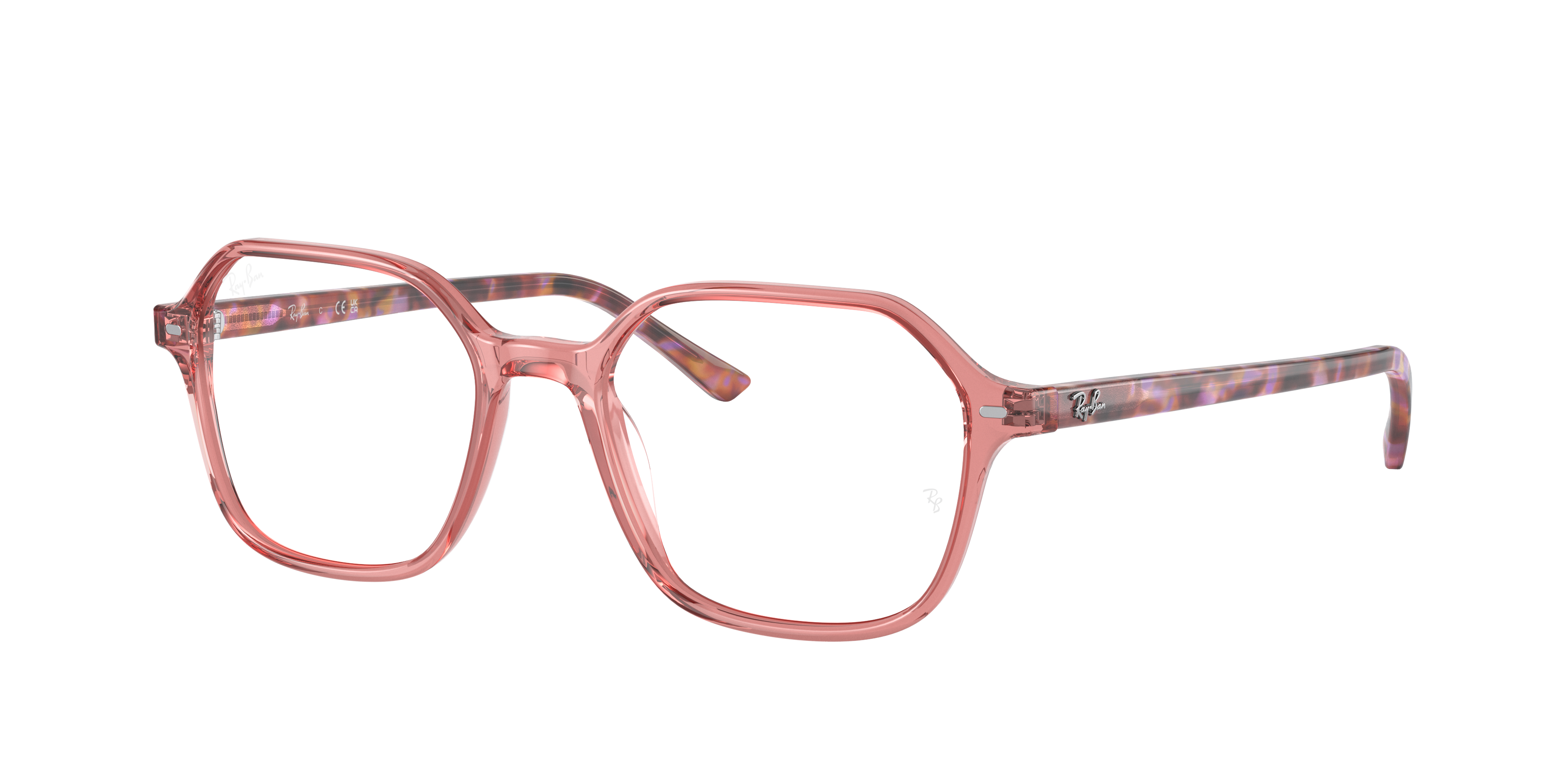 John Optics Eyeglasses with Transparent Pink Frame - RB5394 | Ray-Ban®