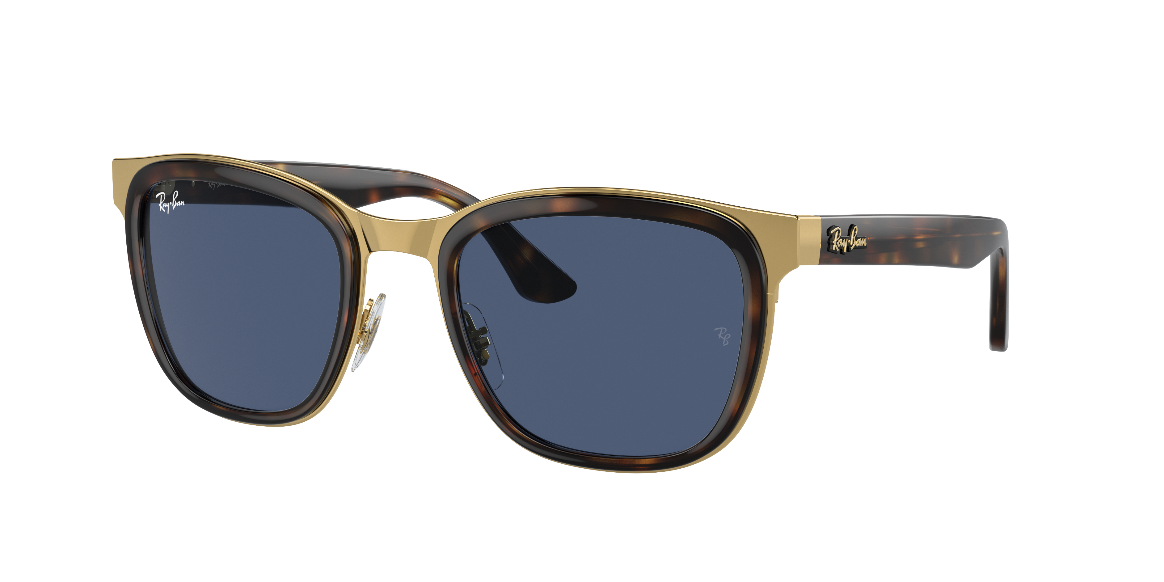 Clyde Sunglasses in Havana On Gold and Dark Blue - RB3709 | Ray-Ban®