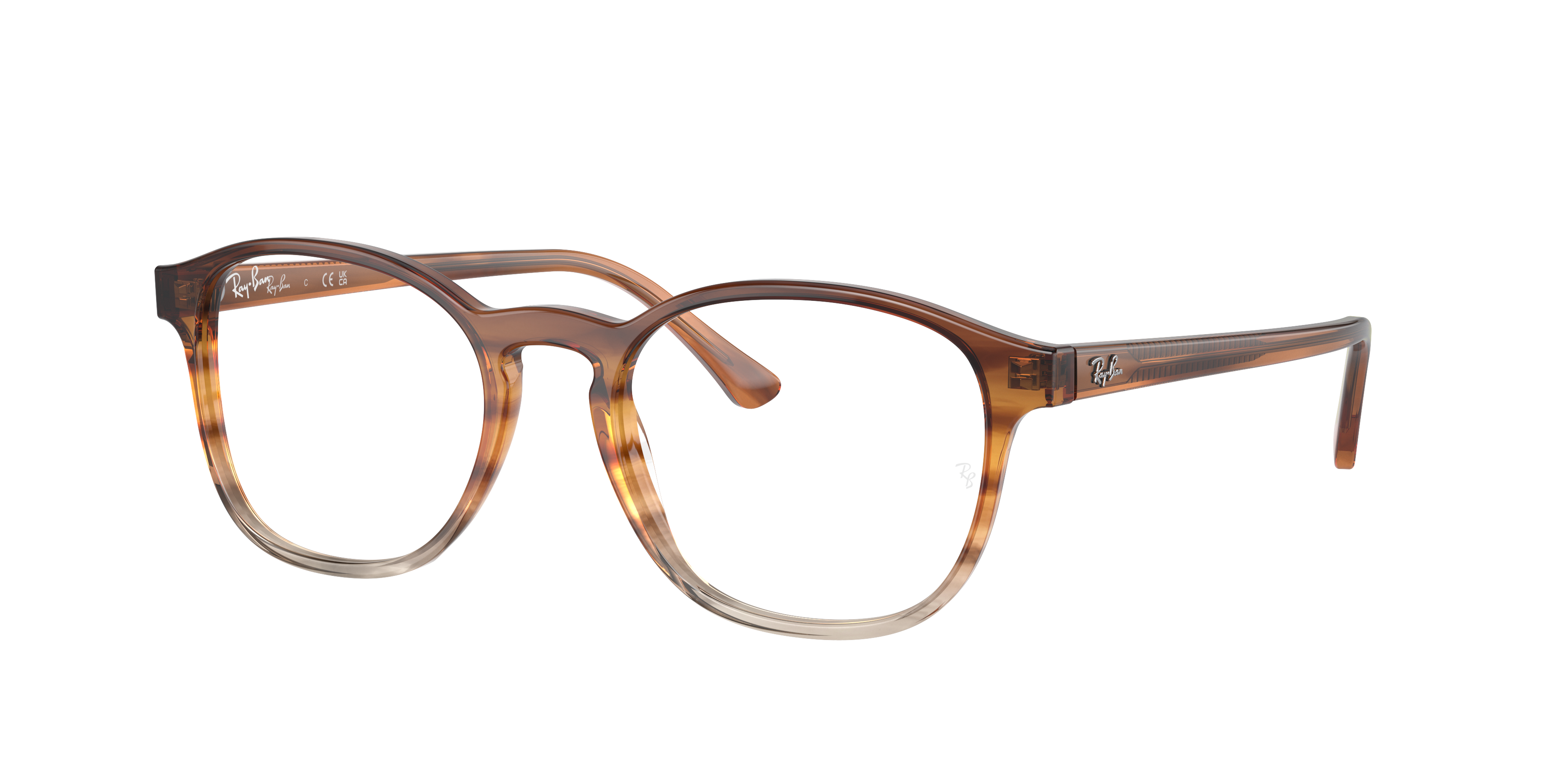 Rb5417 Optics Eyeglasses with Striped Brown & Yellow Frame - RB5417F ...