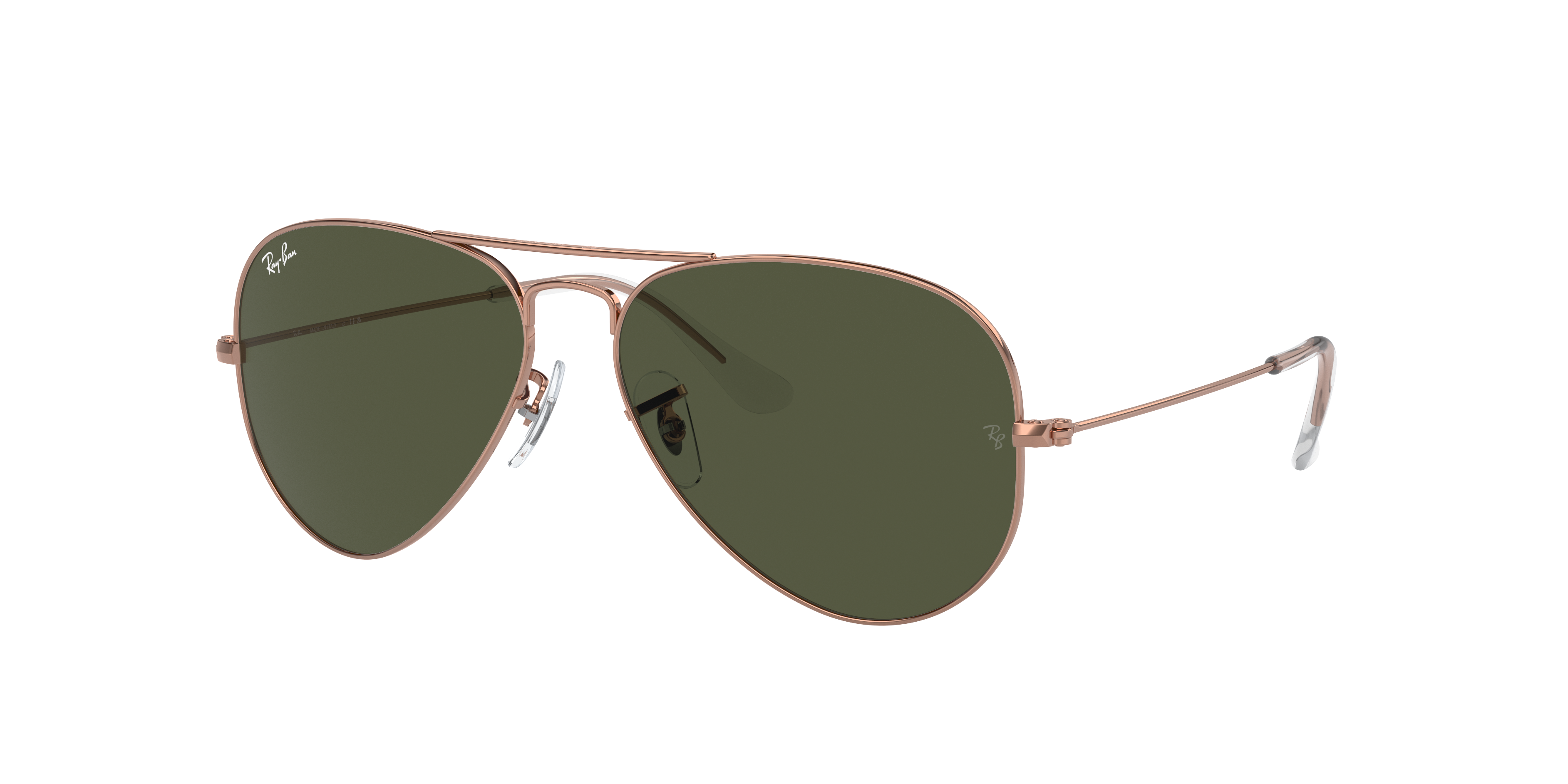 Aviator Rose Gold Sunglasses in Rose Gold and Green - RB3025 | Ray-Ban® US