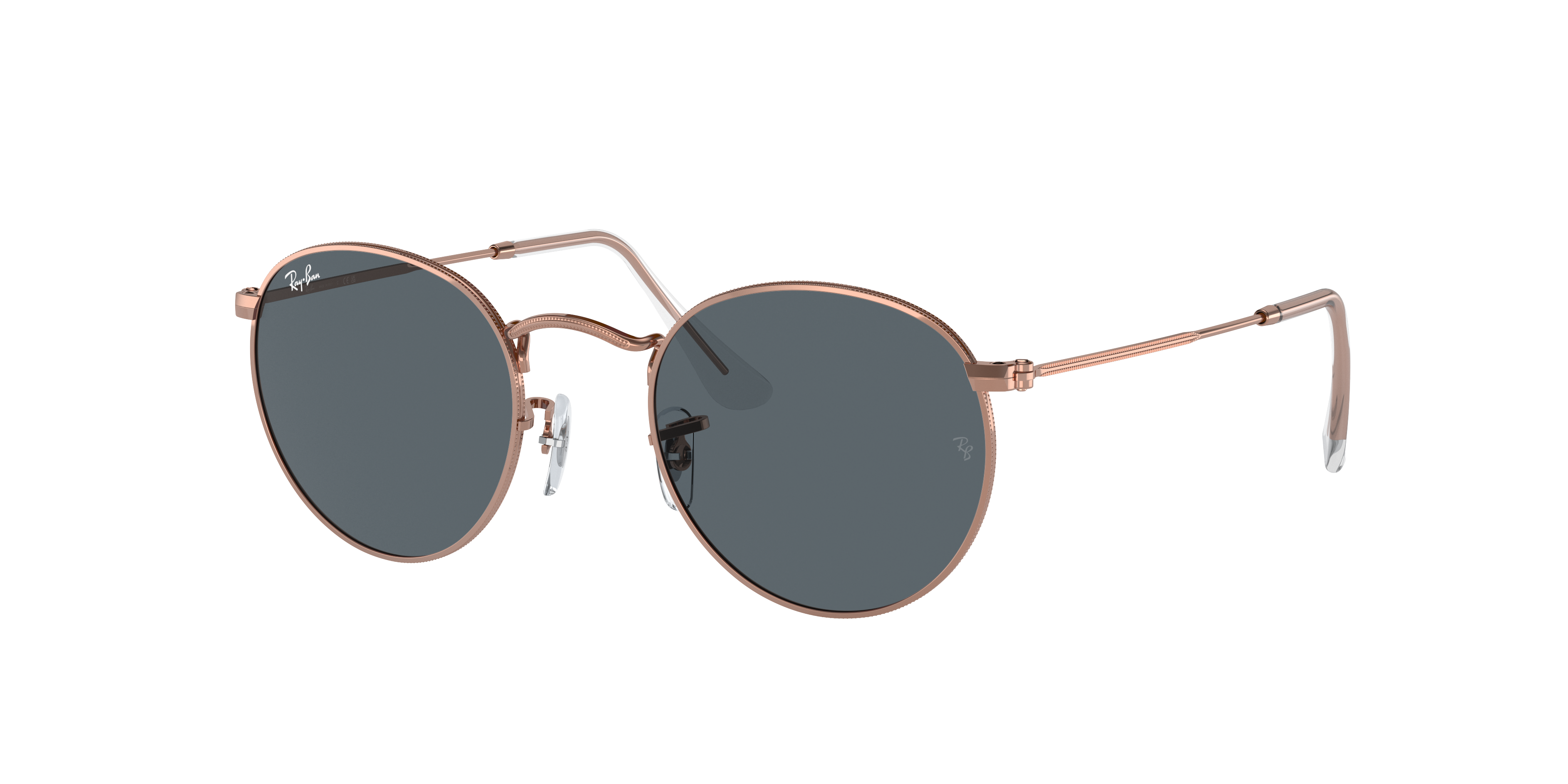 Lentes de sol Round Metal Rose Gold en Oro Rosa y Azul - RB3447 | Ray ...