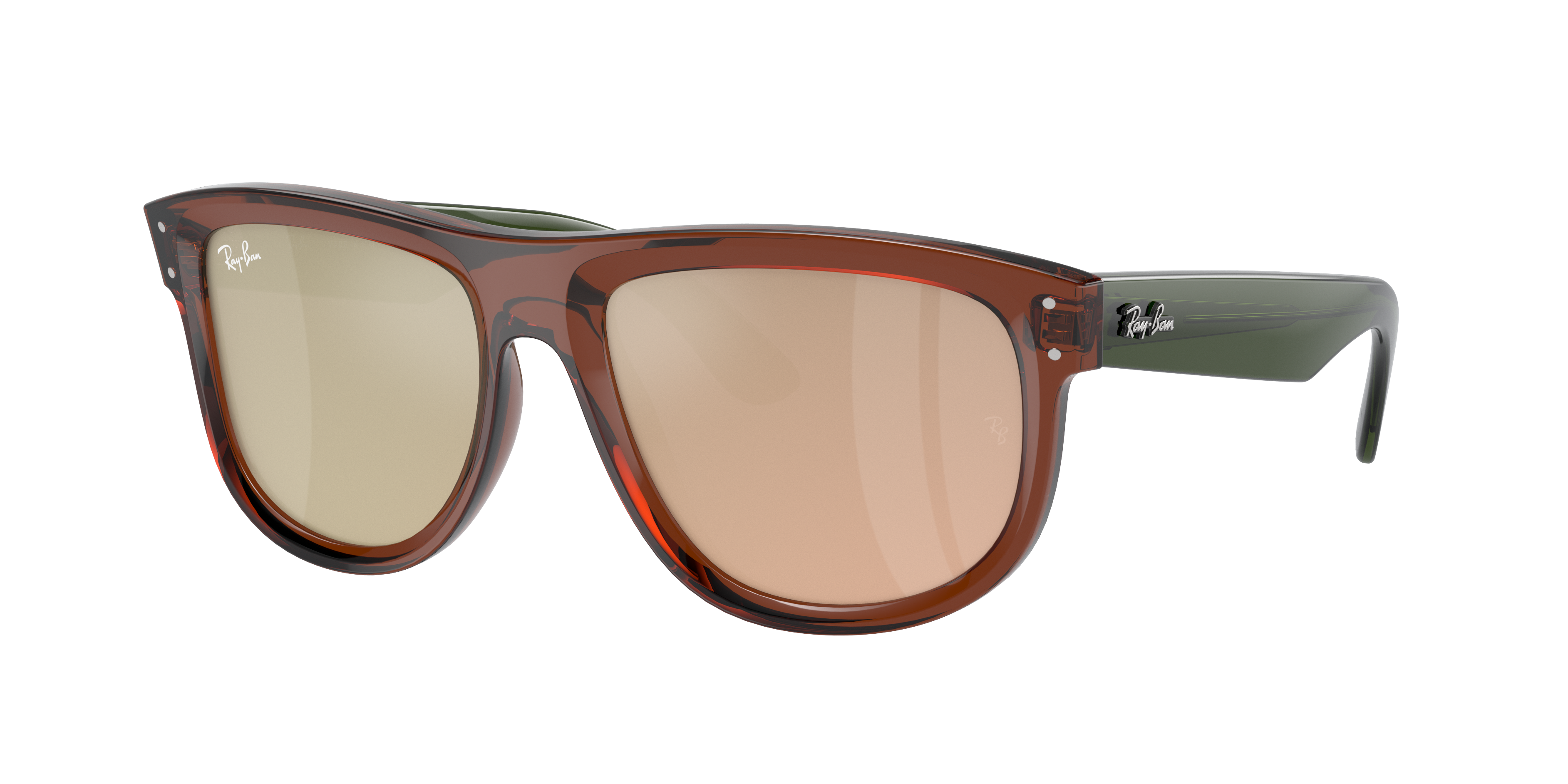 Boyfriend Reverse Sunglasses in Polished Transparent Light Brown and ...
