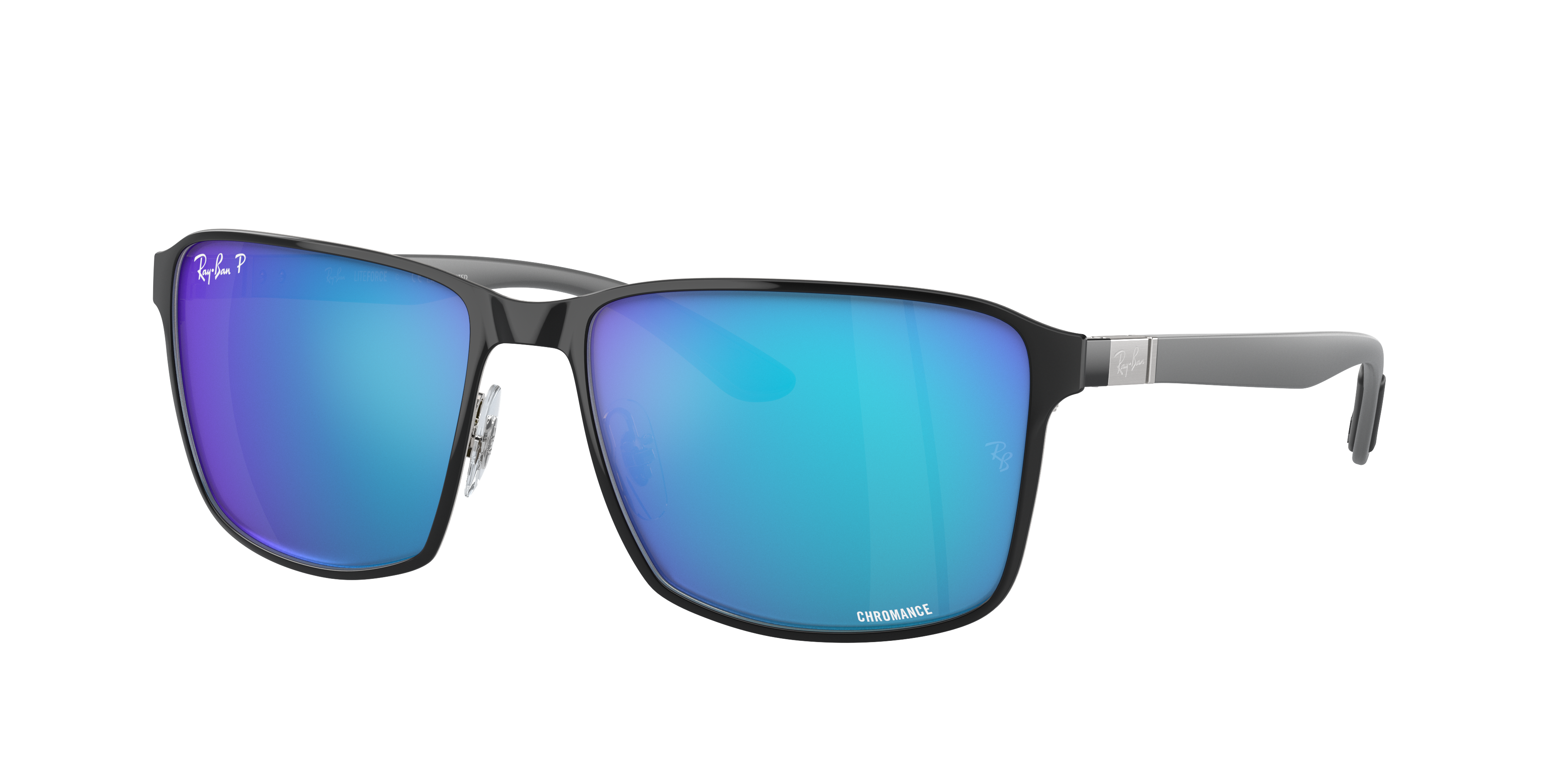 Black On Silver Sunglasses in Blue and Rb3721ch Chromance - RB3721CH ...