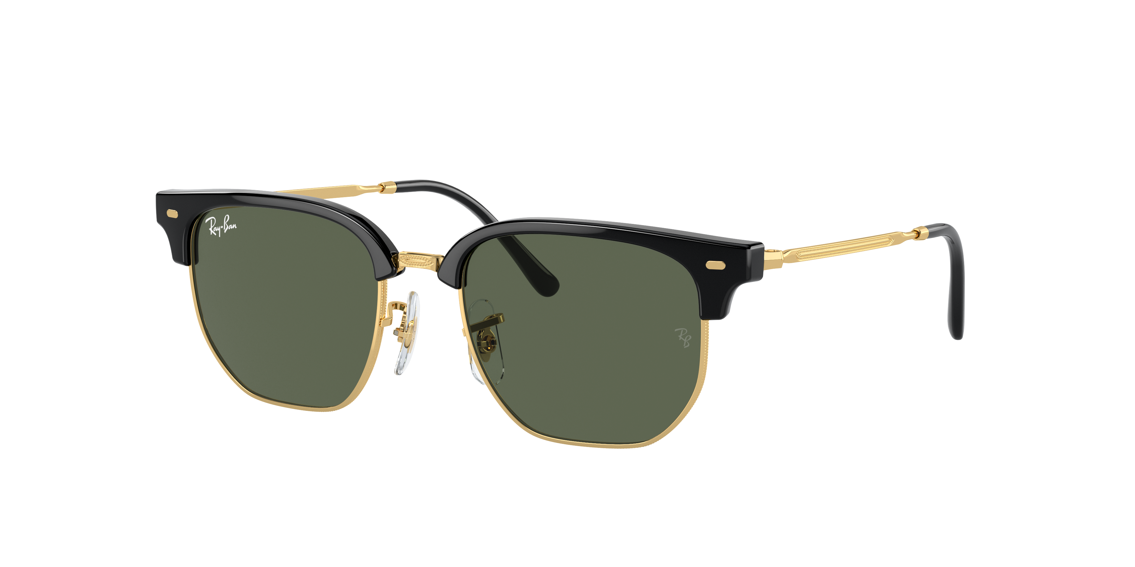 New Clubmaster Kids Sunglasses in Black On Gold and Dark Green ...