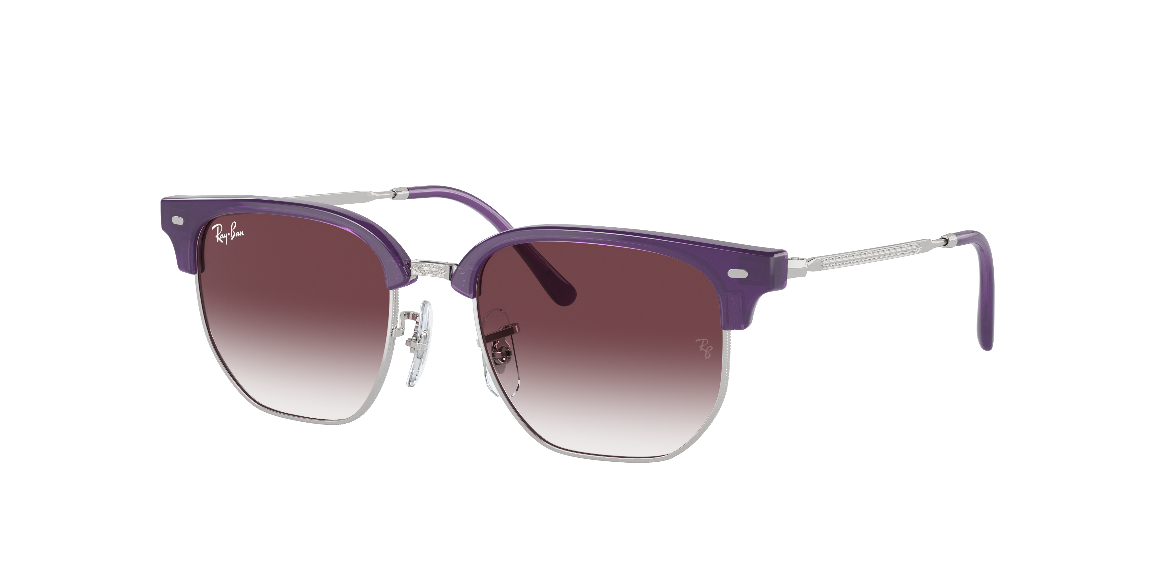 New Clubmaster Kids Sunglasses in Opal Violet On Silver and Grey/Violet ...
