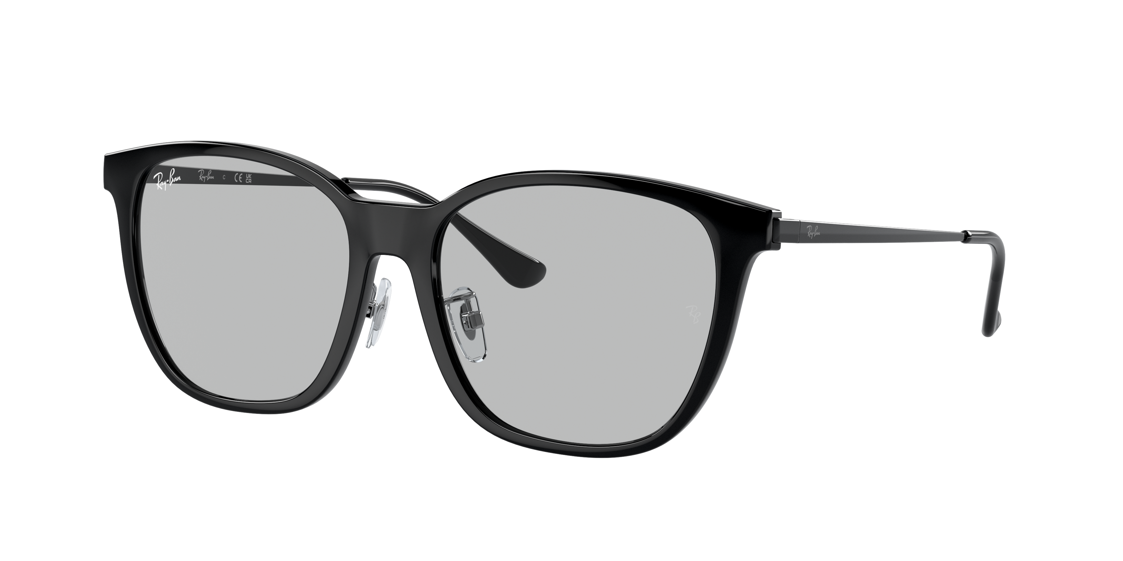 Polished Black Sunglasses in Light Grey (55-17) and Rb4333d - RB4333D ...