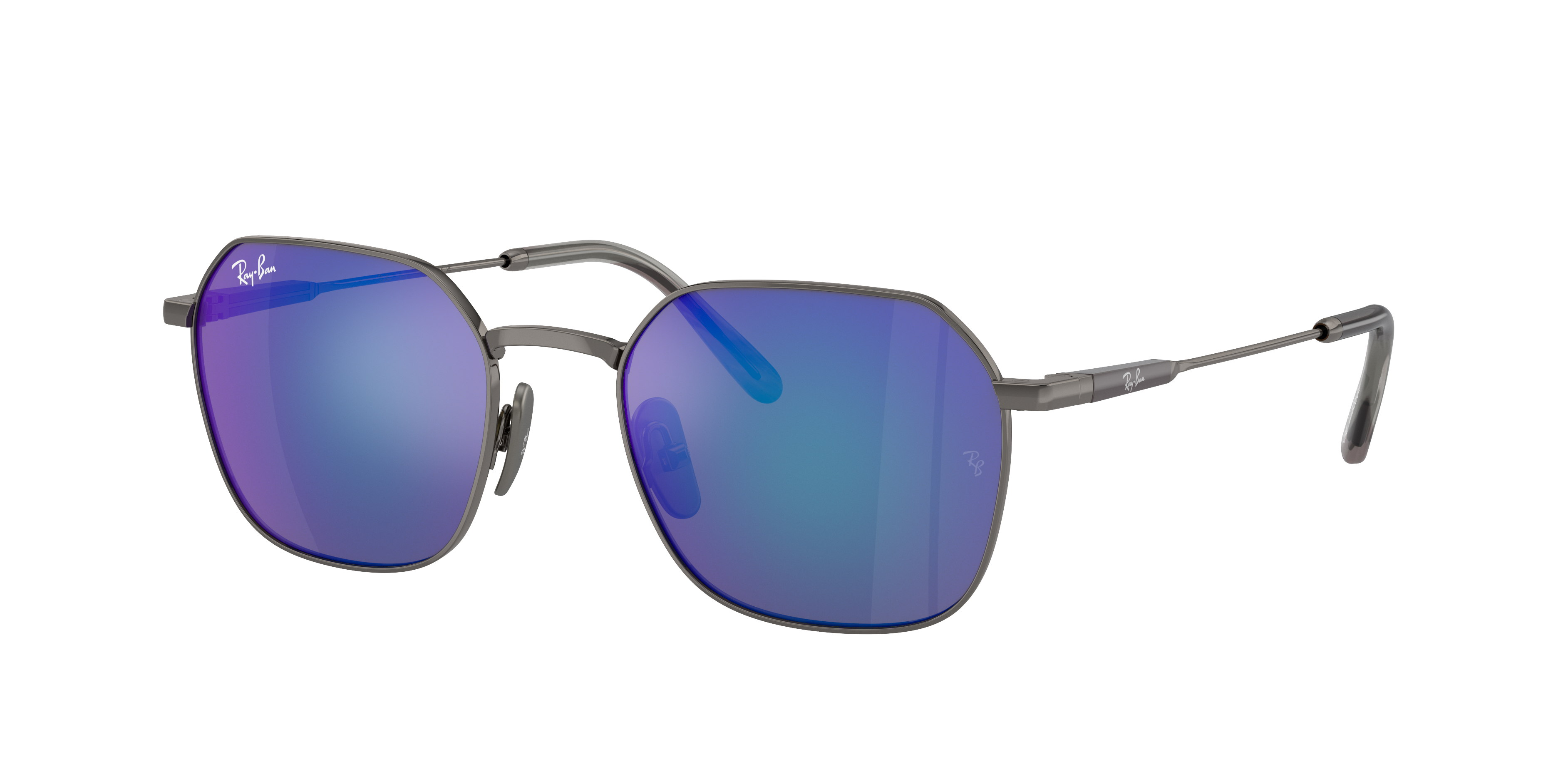 Polished Gunmetal Sunglasses in Blue/Grey (53-20) and Jim Titanium ...