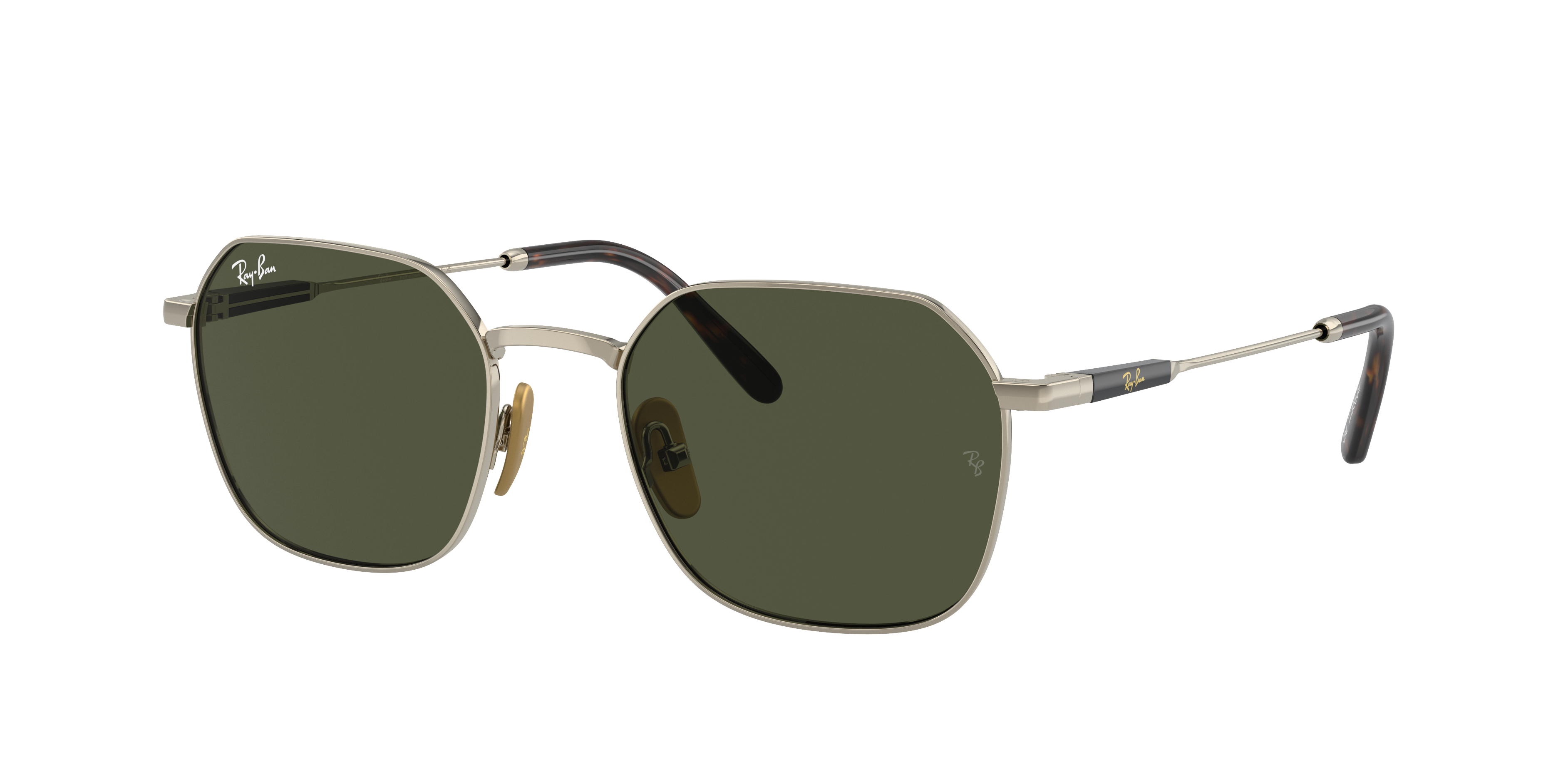 Polished Arista Gold Sunglasses in Green and Jim Titanium - RB8094 ...